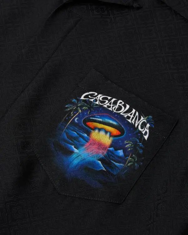 Casablanca Sahara Twilight Short Sleeve Silk Shirt
