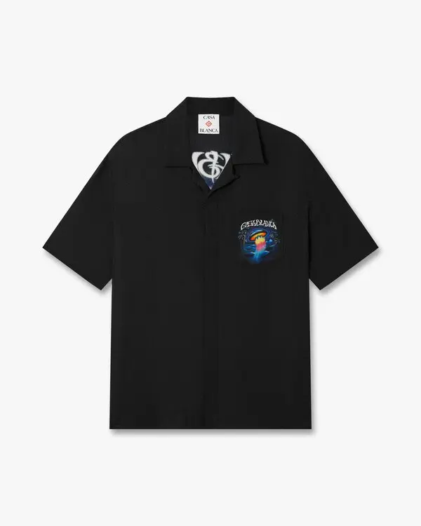 Casablanca Sahara Twilight Short Sleeve Silk Shirt