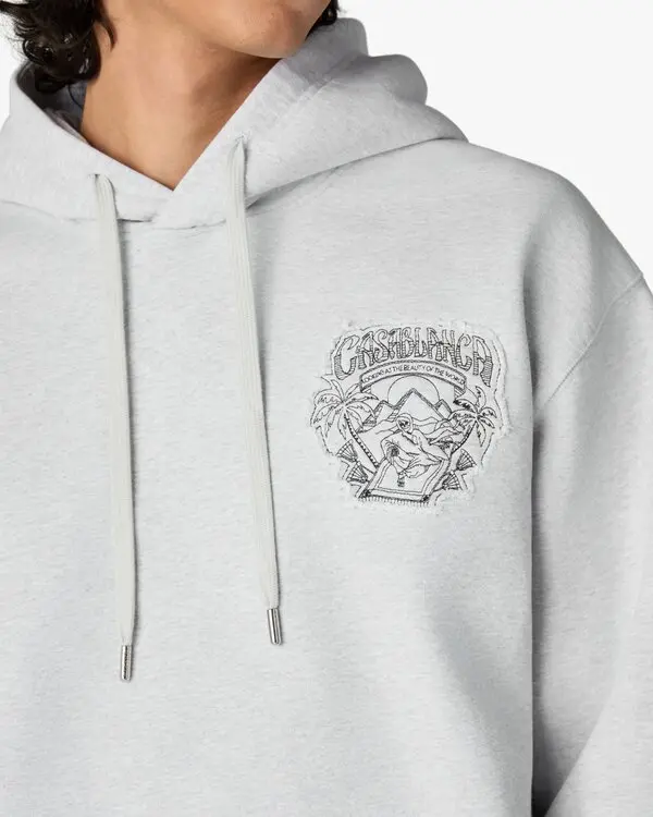 Casablanca Grey Eveil Ancestral Applique Hooded Sweatshirt