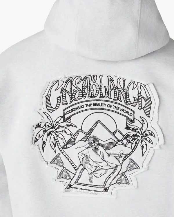 Casablanca Grey Eveil Ancestral Applique Hooded Sweatshirt