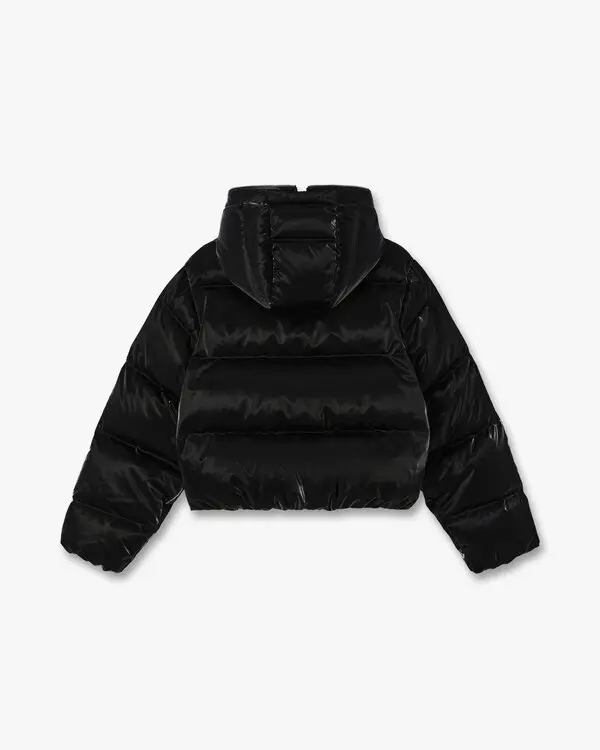 Casablanca Lacquered Cropped Nylon Puffer Down Jacket