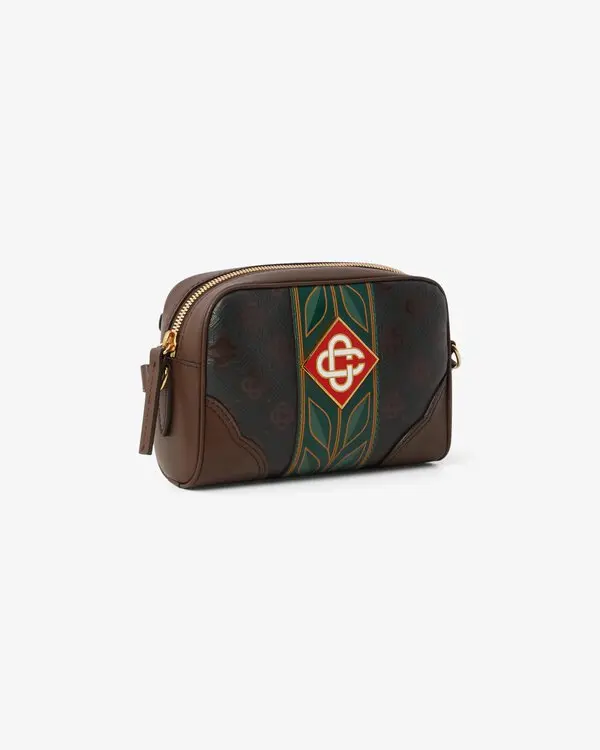 Casablanca Dark Brown Monogram Crossbody Bag By