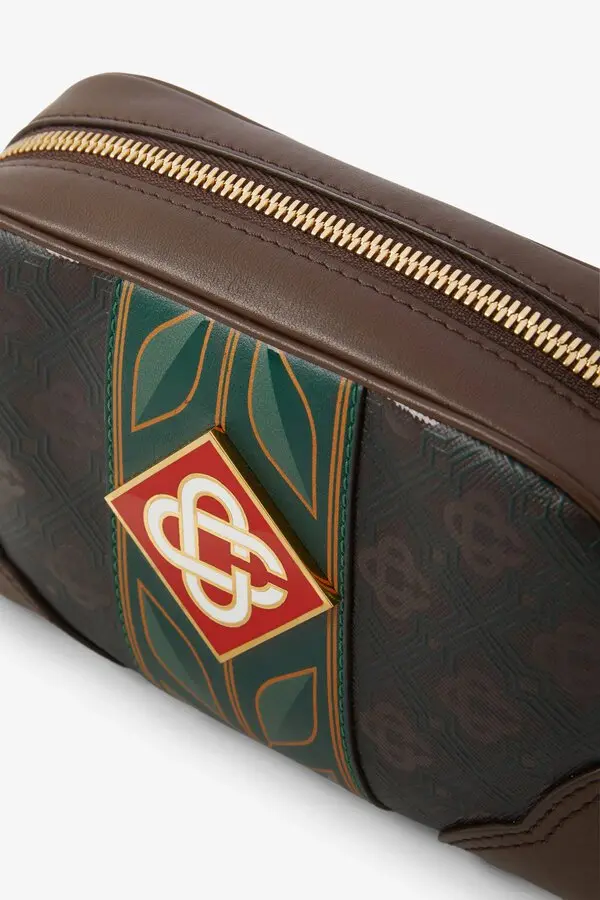 Casablanca Dark Brown Monogram Crossbody Bag By