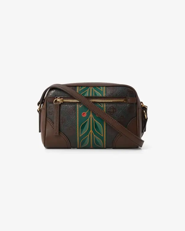 Casablanca Dark Brown Monogram Crossbody Bag By