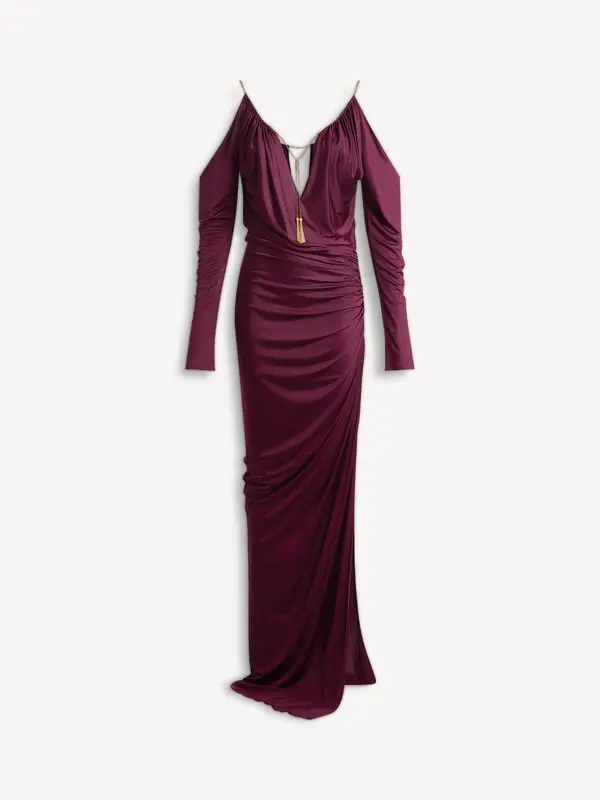 Balmain Long Flowing Jersey Dress
