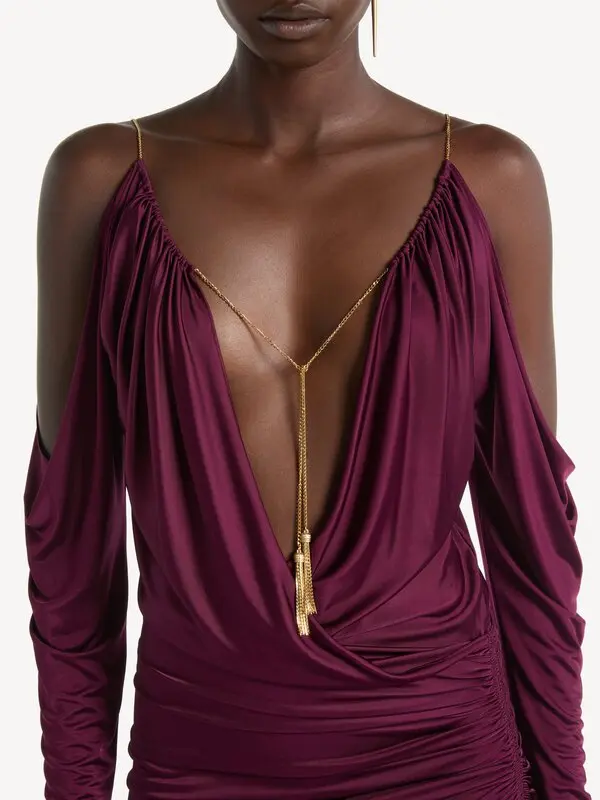 Balmain Long Flowing Jersey Dress