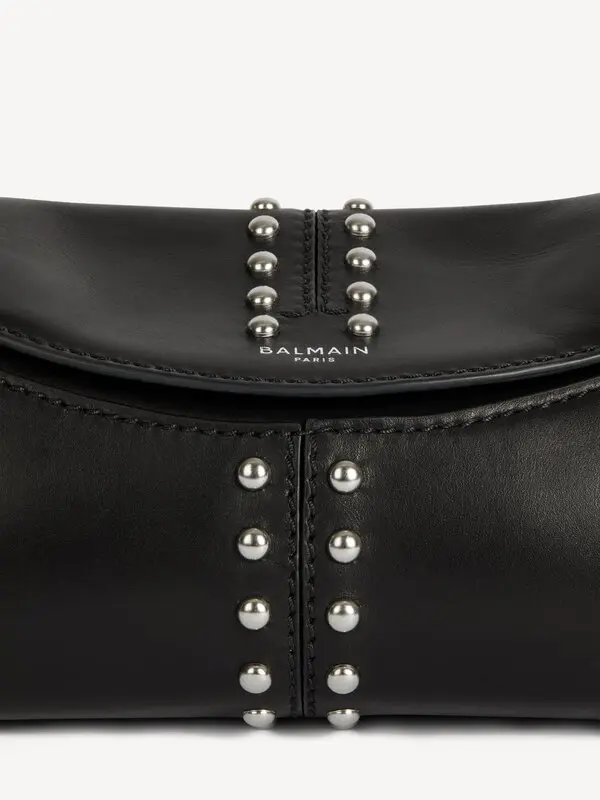 Balmain 64-83 Small Bag In Studded Smooth Leather