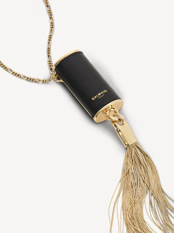 Balmain Ophir Lighter Holder In Smooth Leather