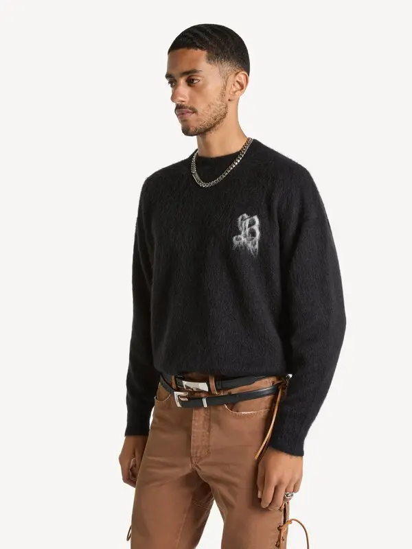 Balmain B Jumper In Brushed Mohair