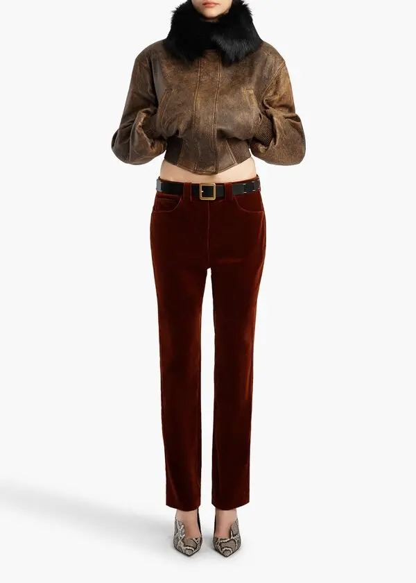 Khaite Rocco Jacket In Leather With Shearling