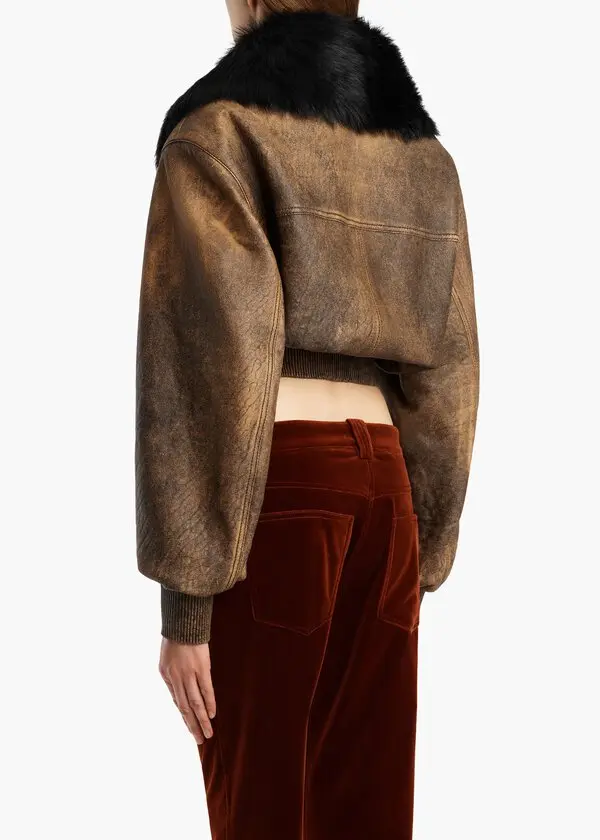Khaite Rocco Jacket In Leather With Shearling