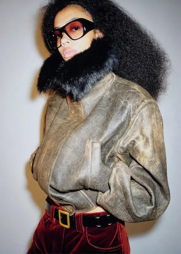 Khaite Rocco Jacket In Leather With Shearling