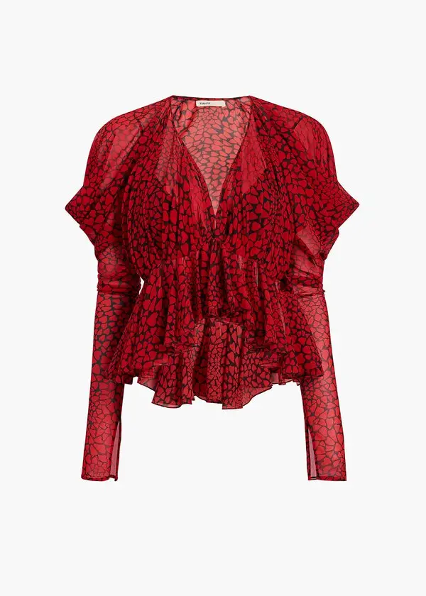 Khaite Tylar Top - Black/red