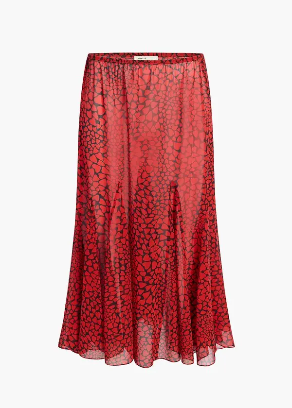 Khaite Ophelia Skirt - Black/red