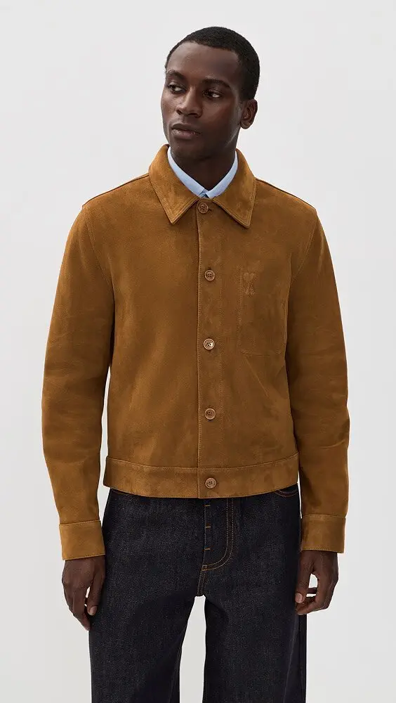 AMI Paris Buttoned Suede Jacket