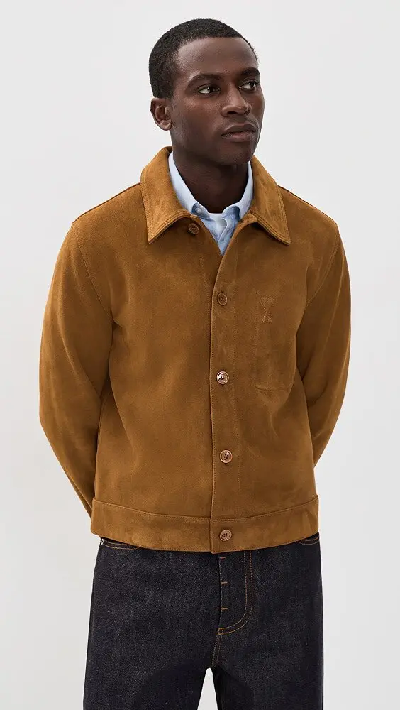 AMI Paris Buttoned Suede Jacket