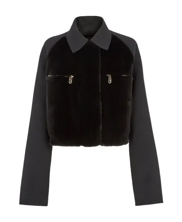 Fendi Wool And Mink Jacket