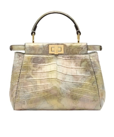 Fendi Florentine Paper Multicolour Metallic Crocodile Leather Bag