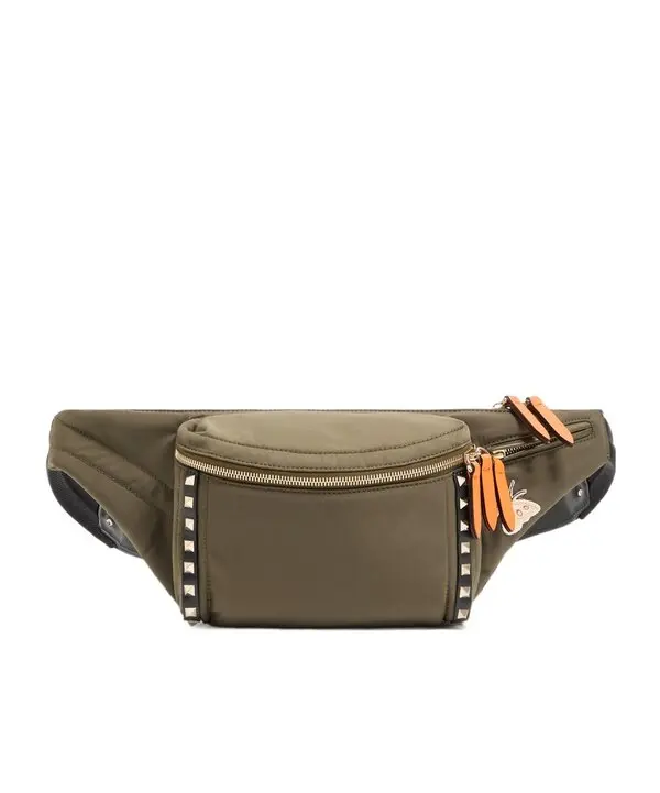 Valentino Garavani Stud Up Waist Bag In Technical Fabric