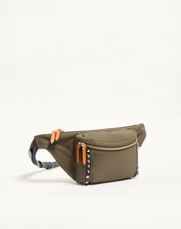 Valentino Garavani Stud Up Waist Bag In Technical Fabric