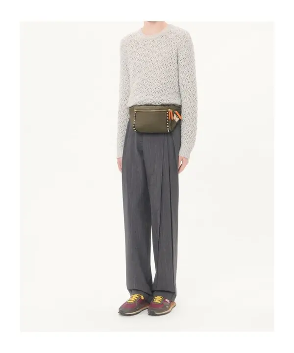 Valentino Garavani Stud Up Waist Bag In Technical Fabric