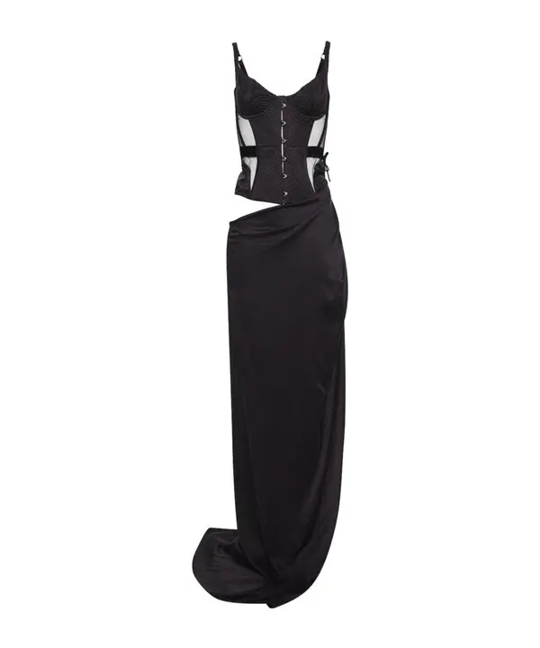 MARIA LUCIA HOHAN Malena Corset-style Cut-out Maxi Dress - Black
