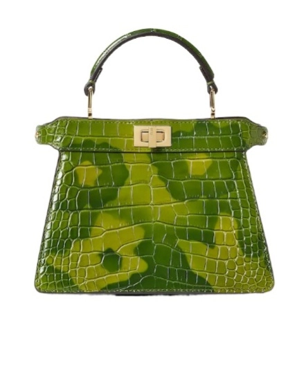 Fendi Peekaboo Iseeu Petite Sunny Side Flowers Crocodile Leather Bag