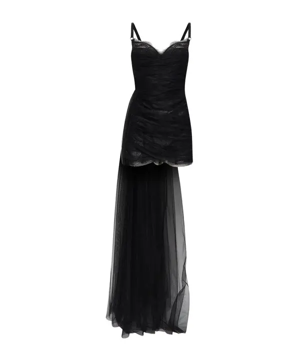 MARIA LUCIA HOHAN Latifa Lace-trimmed Ruched Mini Dress - Black