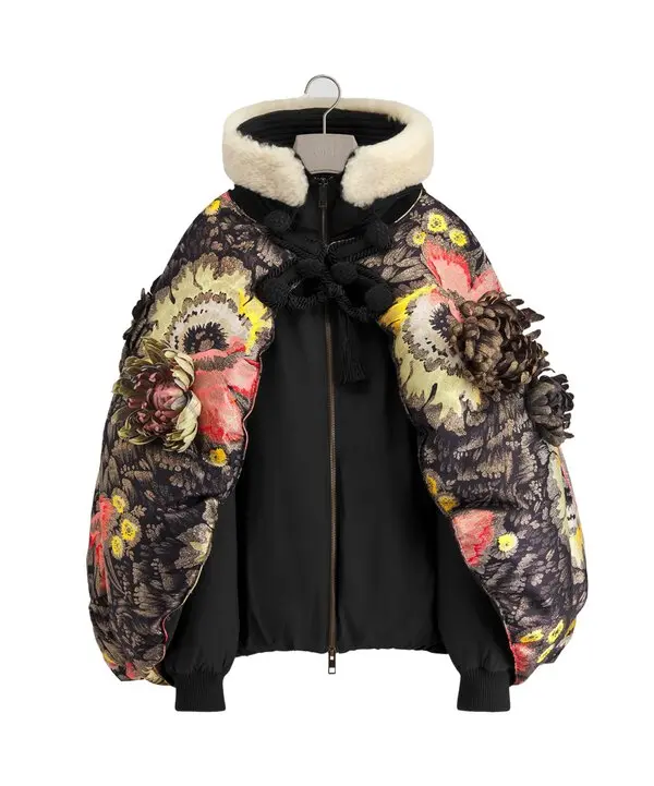 Dior Puffer Jacket With Byzance Cape - Black