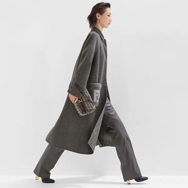 Fendi Grey Wool Overcoat