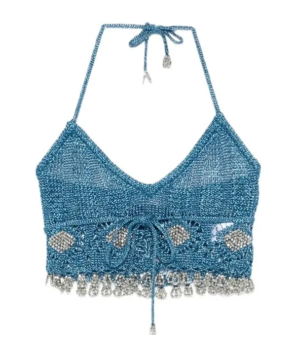 Rabanne Halterneck Embellished Top