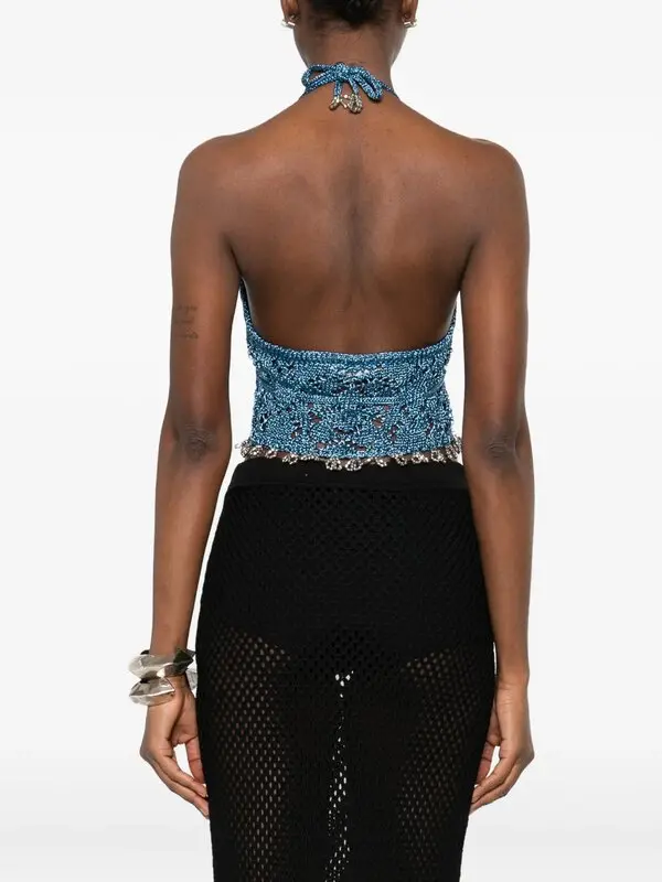 Rabanne Halterneck Embellished Top