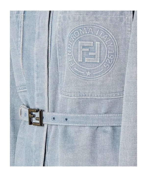 Fendi Belted Waist Denim Jacket
