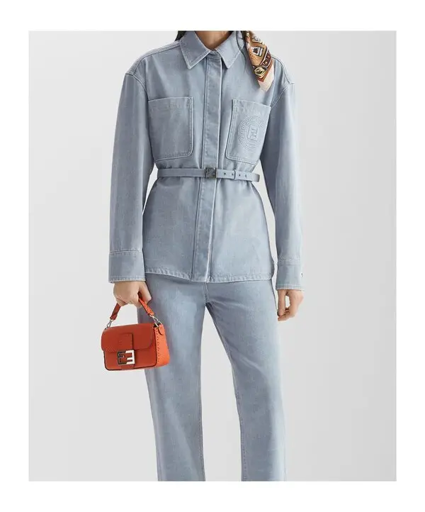 Fendi Belted Waist Denim Jacket
