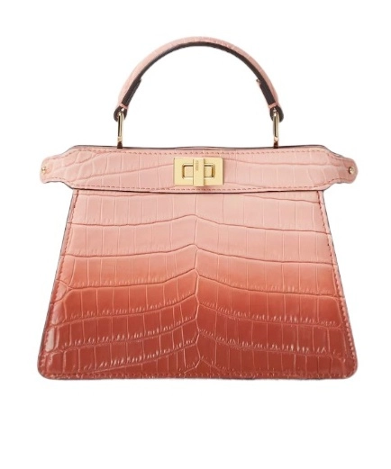 Fendi Pink Graduated-effect Crocodile Leather Bag - Pink Gradient