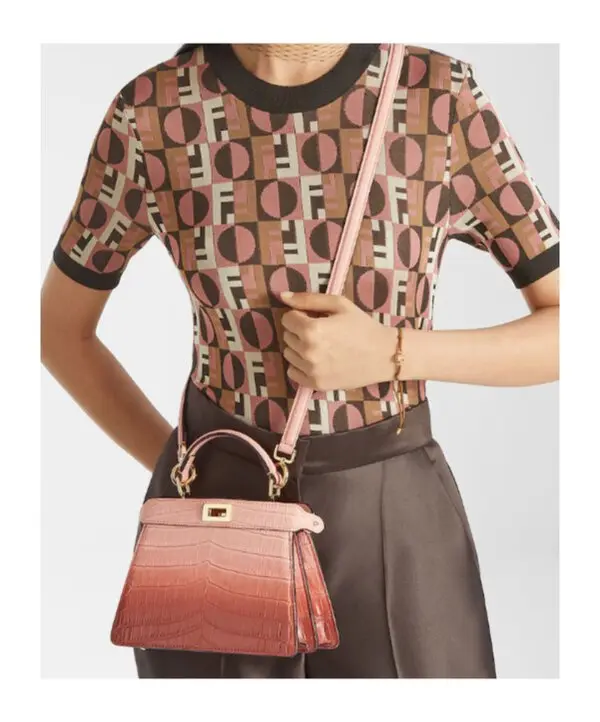 Fendi Pink Graduated-effect Crocodile Leather Bag