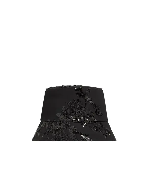 Moncler Sequin-embroidered Bucket Hat - Black