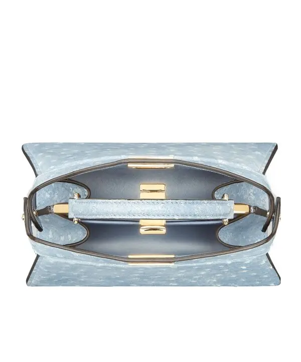 Fendi Denim-effect Ostrich Leather Bag