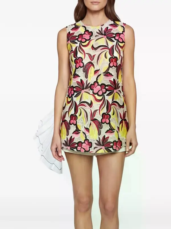 Marni Floral-embroidered Asymmetric Top