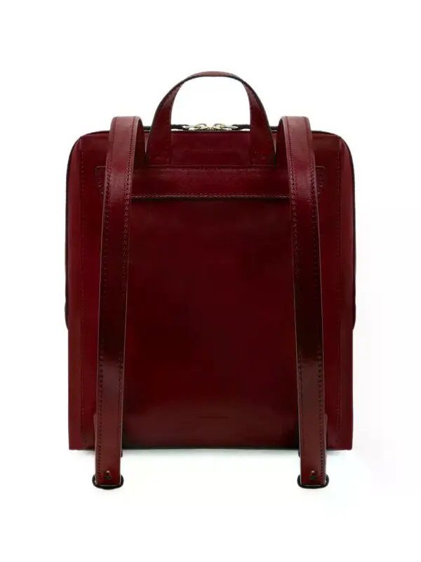 THE BRIDGE Envelope-pocket Leather Backpack - Red