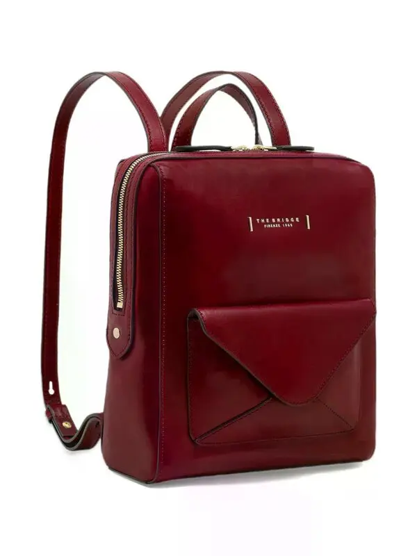 THE BRIDGE Envelope-pocket Leather Backpack