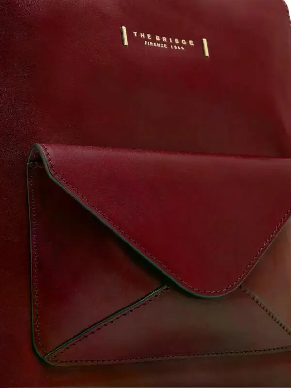 THE BRIDGE Envelope-pocket Leather Backpack