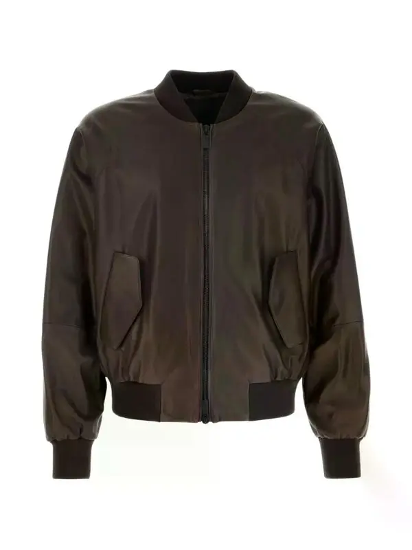 Giorgio Armani Leather Bomber Jacket