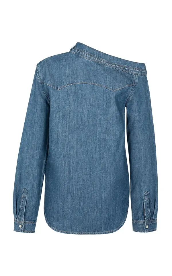 A.W.A.K.E. Mode Off-shoulder Denim Shirt