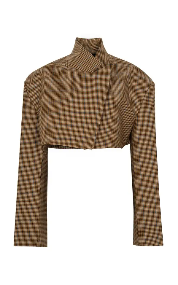A.W.A.K.E. Mode Power Shoulder Wool Jacket - Brown
