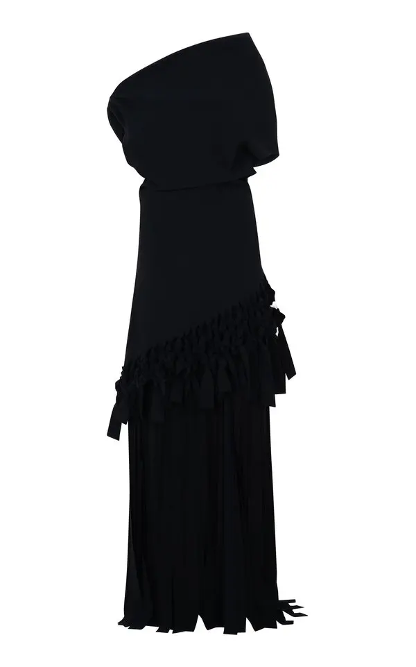 A.W.A.K.E. Mode Off-shoulder Stretch Crepe Maxi Dress
