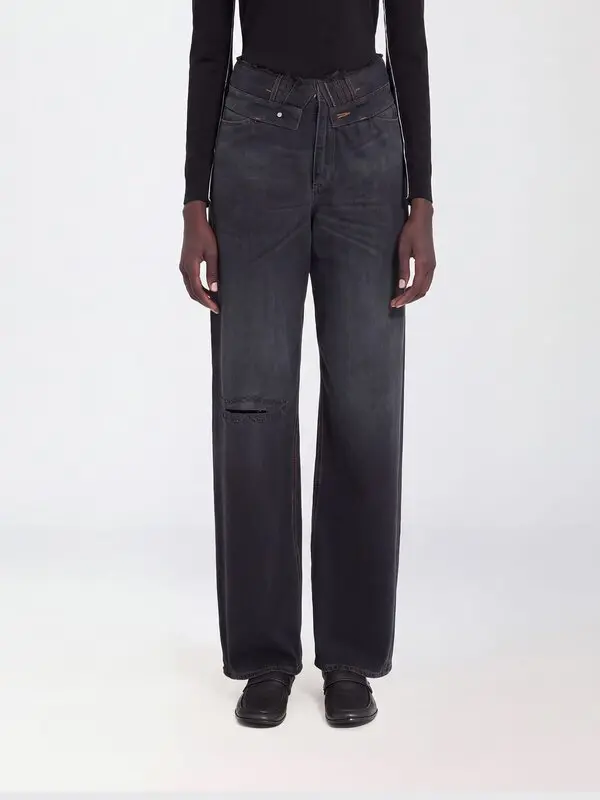 MAISON MARGIELA Distressed-effect Straight Denim Jeans With Logo