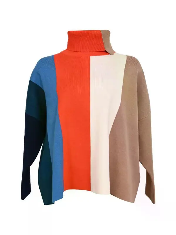 Victoria Beckham Striped Turtleneck Sweater