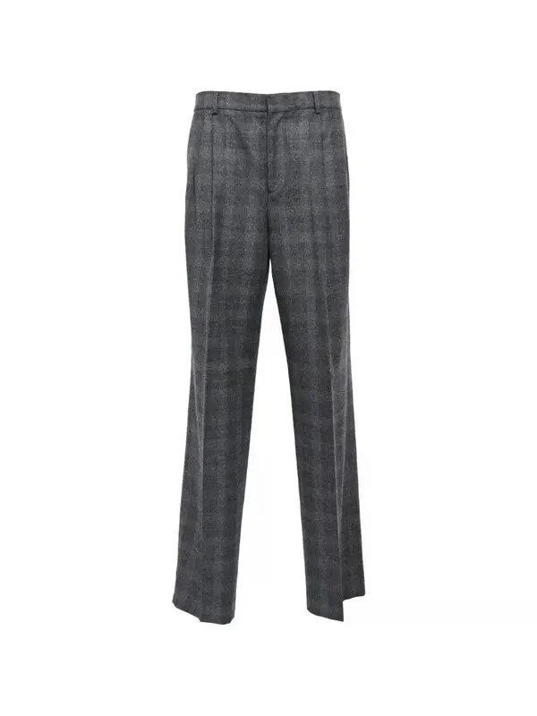 Celine Plaid Straight-leg Trousers