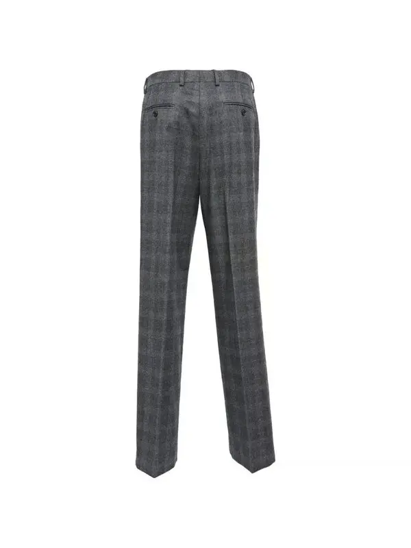 Celine Plaid Straight-leg Trousers